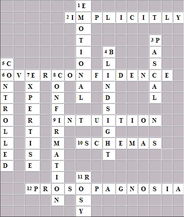 Social Psychology - Crossword #7 - answer sheet